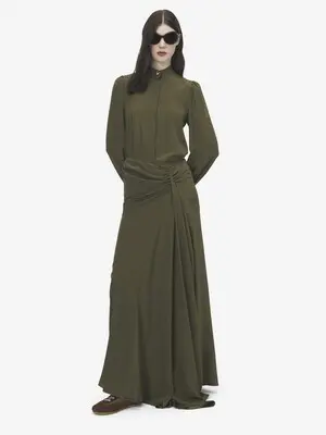 Alexander McQueen Asymmetric Waist Maxi Skirt - Green