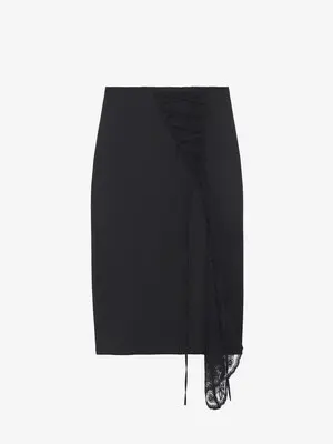 Alexander McQueen Corset Lacing Detail Pencil Skirt - Black