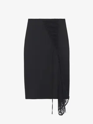 Alexander McQueen Corset Lacing Detail Pencil Skirt - Black