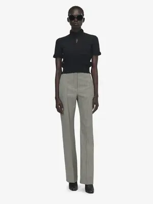 Alexander McQueen Viscose Blend Pointelle Knit Top - Black