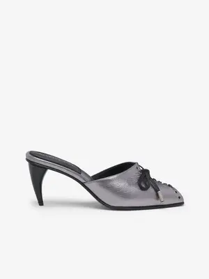 Alexander McQueen Lexie Mule - Dark Silver