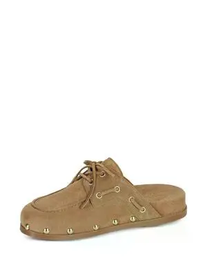ALPE Stud-embellished Lace-up Mules