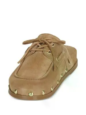 ALPE Stud-embellished Lace-up Mules