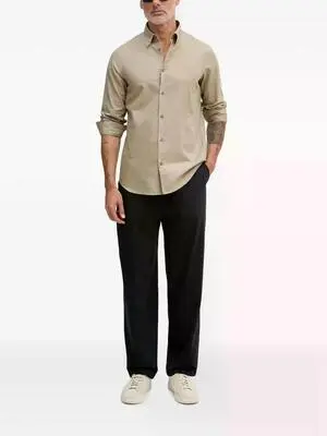 Armani Exchange Seersucker Logo Plaque Trousers