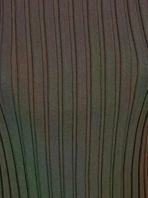Max Mara Ribbed Knit Mock Neck Sleeveless Top