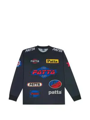 PATTA Long Sleeve Logo-detail T-shirt - Blue
