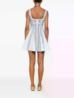 Maje Embroidered Square-neck Mini Dress