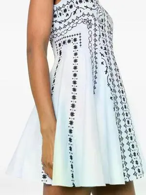Maje Embroidered Square-neck Mini Dress