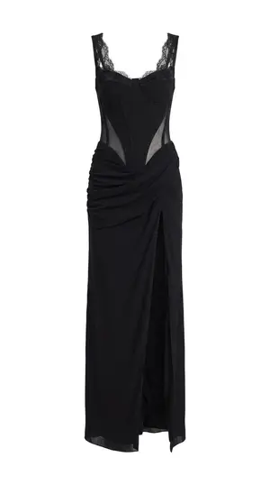 MILLA Maxi Dress With Corset Bodice And Slit