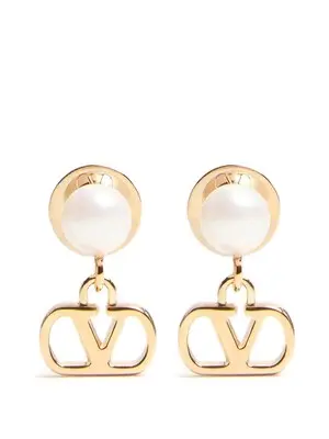 Valentino Garavani Valentino Garavani VLogo Signature Heart Earrings Metallic