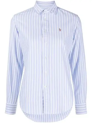 Polo Ralph Lauren Slim Fit Striped Oxford Shirt - Blue