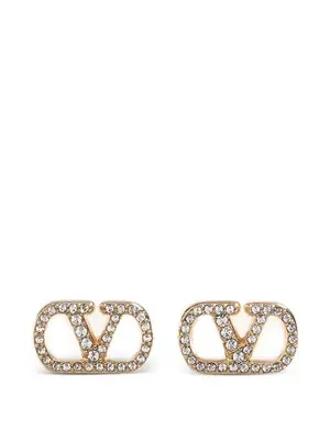 Valentino Garavani Vlogo Signature Crystal Earrings - Metallic
