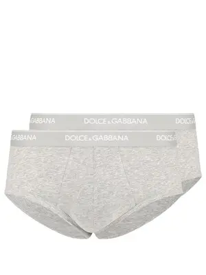 Dolce & Gabbana Set Of 2 Brando Stretch Cotton Briefs - Grey