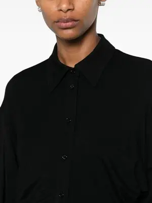 TOTEME Slouch Shirtdress With Ruched Detail - Black