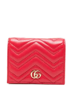 Gucci Gucci Gg Marmont Small Leather Wallet Red