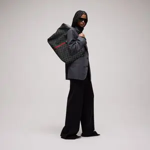 Gucci Giglio Large Tote Bag In Gg Denim - Black