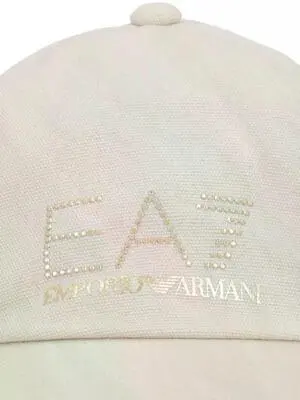 EA7 Emporio Armani Crystal-embellished Logo Cap - Neutrals
