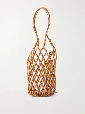 Saint Laurent Cassandre Mini Beaded Bucket Bag - Neutrals