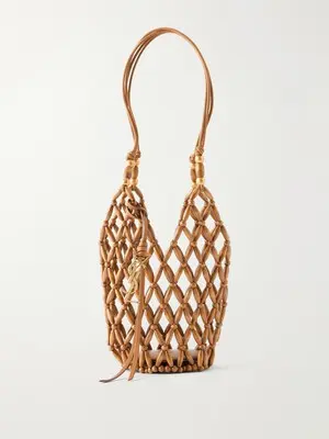 Saint Laurent Cassandre Mini Beaded Bucket Bag - Neutrals