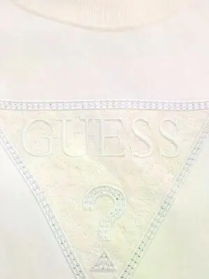 Guess Lace Patchwork Logo Embellished Sweatshirt