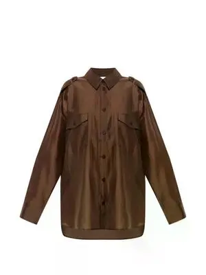 GESTUZ Epaulette-detail Satin Shirt
