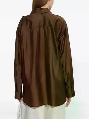 GESTUZ Epaulette-detail Satin Shirt