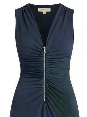 Michael Kors V-neck Zip Midi Dress