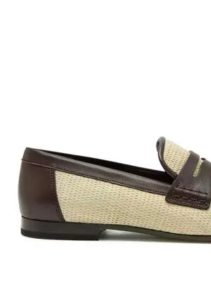 Brunello Cucinelli Woven Loafers With Leather Trim - Neutrals