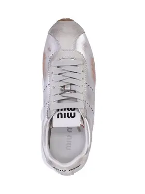 Miu Miu Plume" Sneakers - Silver