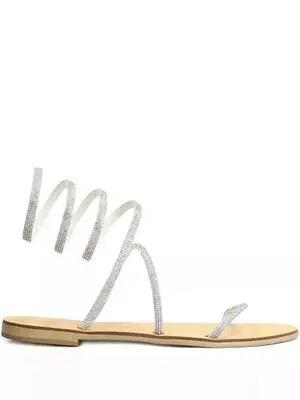 NICOLAS LAINAS Crystal Embellished Sandals - Silver
