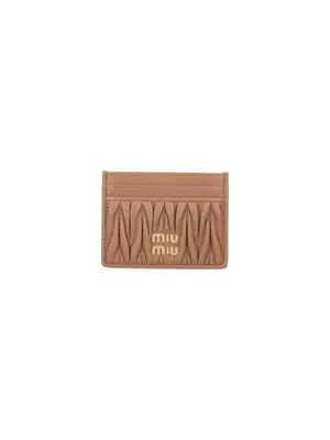 Miu Miu Cardholder Logo - Brown