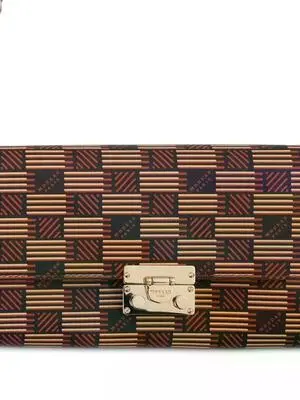 Moreau Signature Pattern Latch-fastening Clutch Bag
