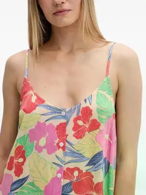 Rip Curl Floral Print Crinkled Mini Dress