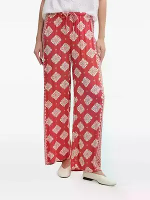 Rip Curl Ventura Floral Print Drawstring Palazzo Pants - Red