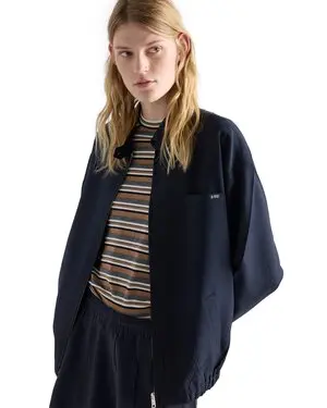 Prada Mohair Wool Blouson Jacket - Navy