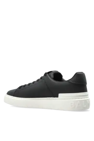 Balmain Leather Low Top Sneakers - Black