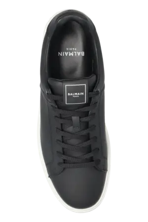 Balmain Leather Low Top Sneakers - Black