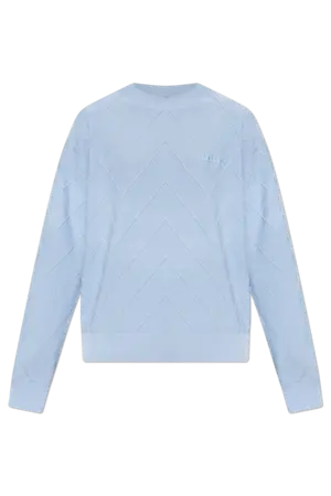 Balmain Sweater With Embroidered Logo And Argyle Pattern