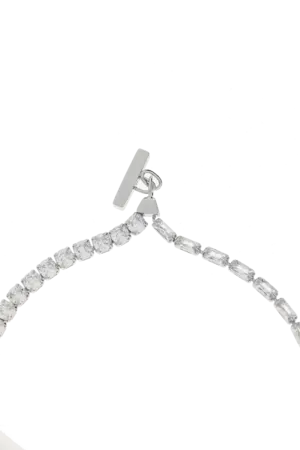 FERRAGAMO Crystal Tennis Bracelet With T-bar Clasp