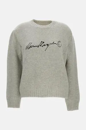 MAISON MARGIELA Crew Neck Wool-blend Sweater - Grey