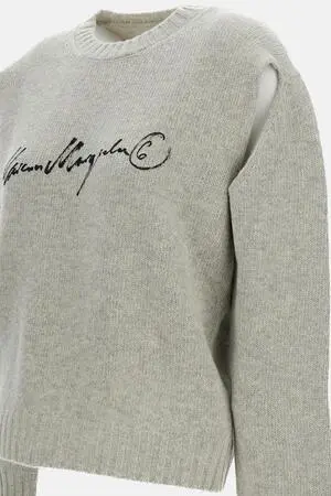MAISON MARGIELA Crew Neck Wool-blend Sweater - Grey