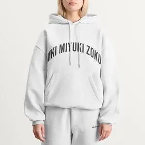 MKI MIYUKI ZOKU Arch Hoodie - Light Grey/deep Navy