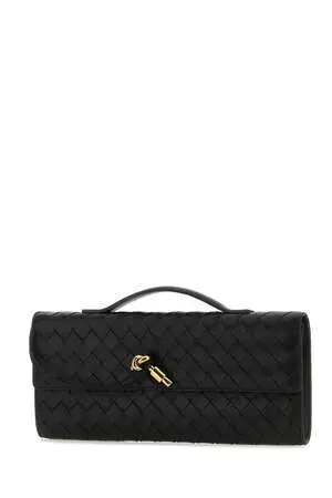 Bottega Veneta Leather Andiamo Handbag - Black