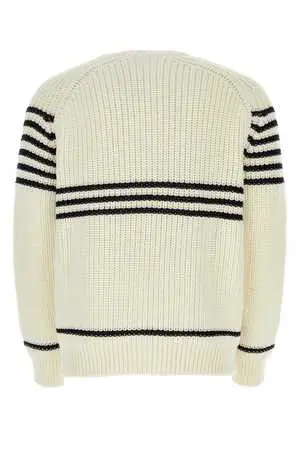 Loewe Ivory Wool Blend Striped Sweater