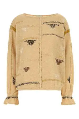Isabel Marant Étoile Embroidered Linen Blend Sweater - Multicolor