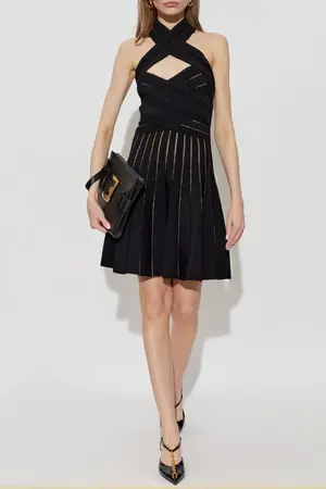 Balmain Sync Heeled Shoes With Gold Chain Detail - Black