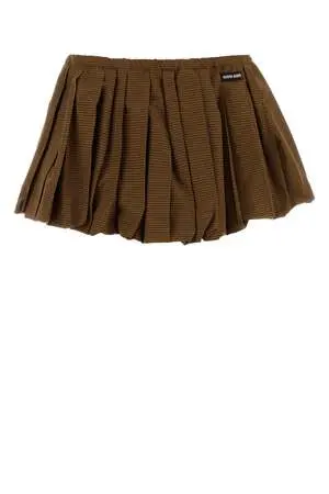 Miu Miu Embroidered Cotton Mini Skirt
