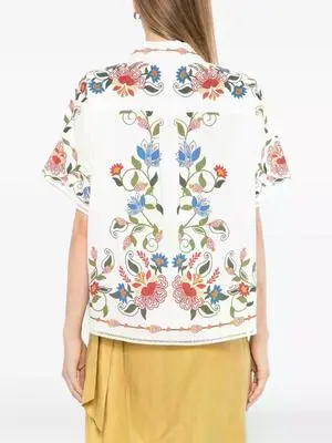 Farm Rio Floral Print Short Sleeve Shirt