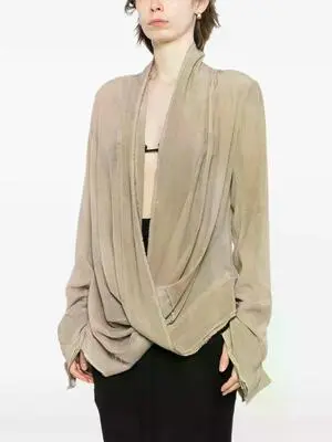 YEHUAFAN Silk Long Sleeve Shirt