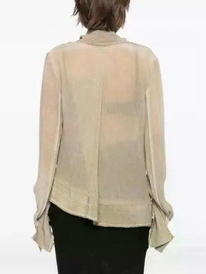 YEHUAFAN Silk Long Sleeve Shirt